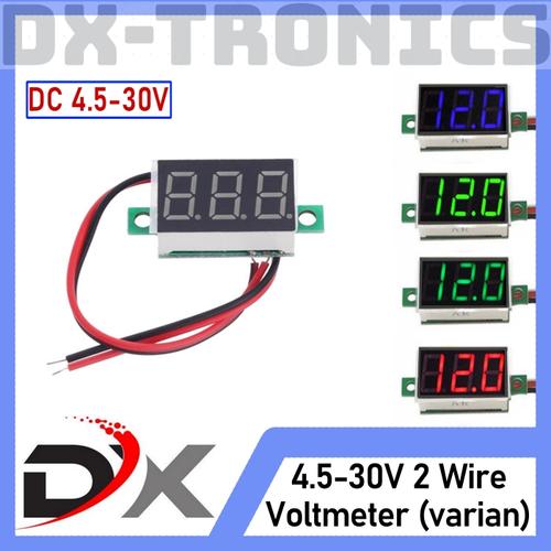 Jual DC 30V Mini Voltmeter 0.36" Digital Volt Meter 2 Kabel 4-30V ...