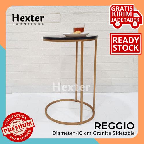 Jual REGGIO - Meja Bulat 40 cm Granit Meja Samping Granite Round Side ...