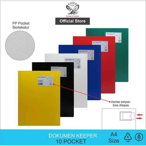Jual EAGLE FILES Clear Holder Document Keeper Display Book A4 10 Pocket ...