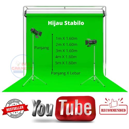 Jual Youtuber Background Hijau Stabilo 100gsm Green Screen - Stabilo ...
