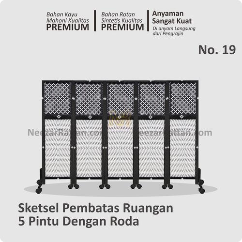Jual Sketsel pembatas ruangan 1 set 5 pintu Pakai Roda, perpintu L 50 T ...