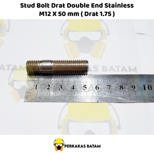 Jual Baut Tanam M12 x 50 Manifol Putih Stainless Stud Bolt Baut Drat ...