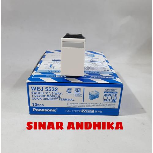 Jual Mata Saklar Hotel Panasonic Kecil 2 Arah Warna Putih Wej 5532 ...