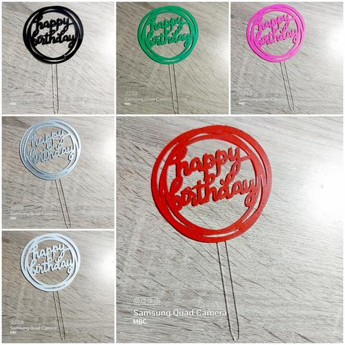 Jual CAKE TOPPER BULAT " HAPPY BIRTHDAY" - WARNA - Hijau - Kota ...
