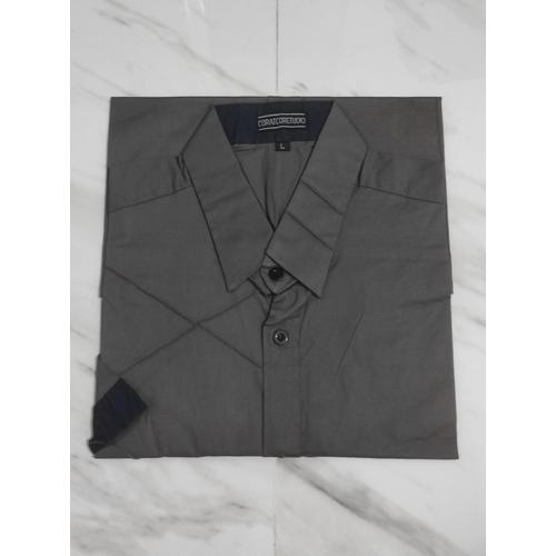 Jual REAL PIC 0002 Hem Cowok Jumbo Pendek Polos ABU TUA MUDA X HITAM ...