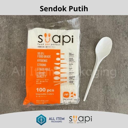 Jual Sendok Suapi Putih / Sendok Makan Plastik / Spoon @100 Pcs - Kota ...