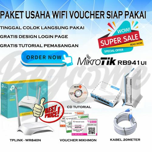 Jual Mikrotik RB941UI-2Nd+TpLink WR840N Paket Usaha Voucheran Wifi Full ...