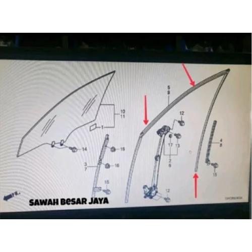 Jual Karet Run Channel Rel Kaca Jendela Pintu Depan Belakang CRV RD Gen ...
