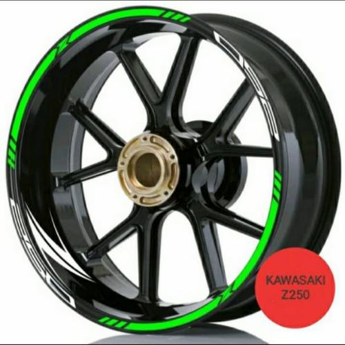 Jual Sticker Velg Kawasaki Z250 hijau putih Warna bisa reques 02 ...