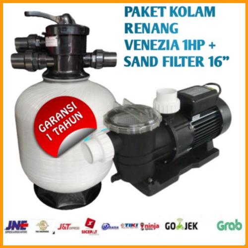 Jual Mesin Pompa Air Kolam Renang 1HP + Sand Filter 16" Paket Kolam ...