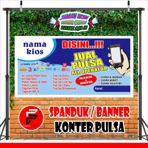Jual spanduk / banner konter pulsa kios kuota ukuran 2 x 1 meter - Kab. Bandung - Faishal ...