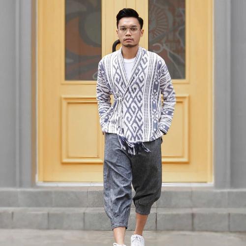 Jual OUTFIT TENUN - KIMONO TENUN ETNIK - VEST TENUN PRIA ETNIK - KODE ...