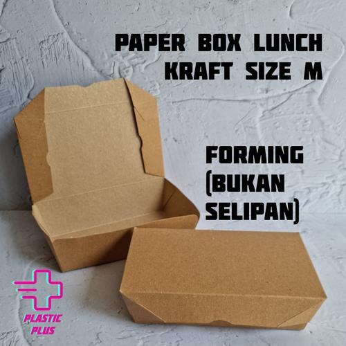 Jual Paper Box Lunch L Kraft/Paper Lunch Box M Kraft/PaperBoxlunch size ...