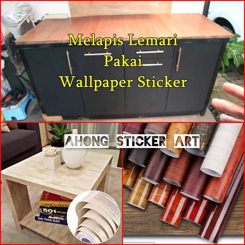 Jual Sticker kayu/Sticker motif kayu/sticker untuk kayu/ wall sticker ...