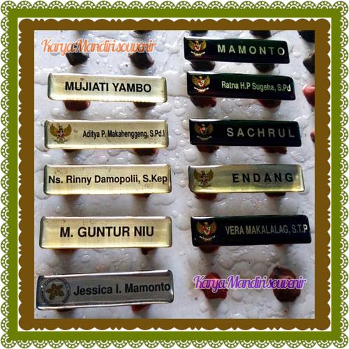 Jual Nama Dada Name Tag Kuningan Magnet atau Peniti Dengan Resin ...