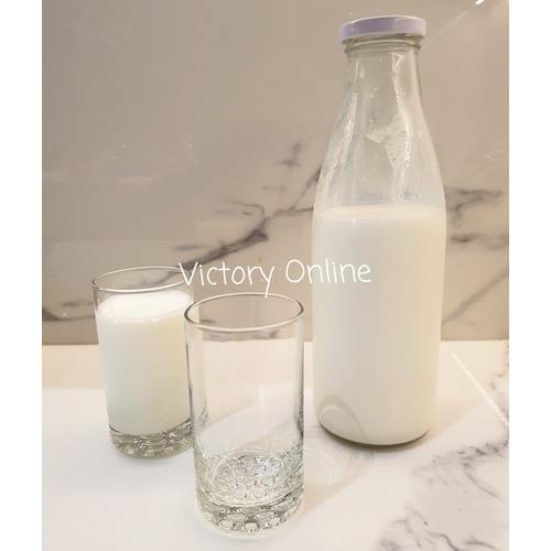 Jual Botol Susu 1L Glass Milk Bottle 1000ml, Botol Jus Gelas - Putih ...