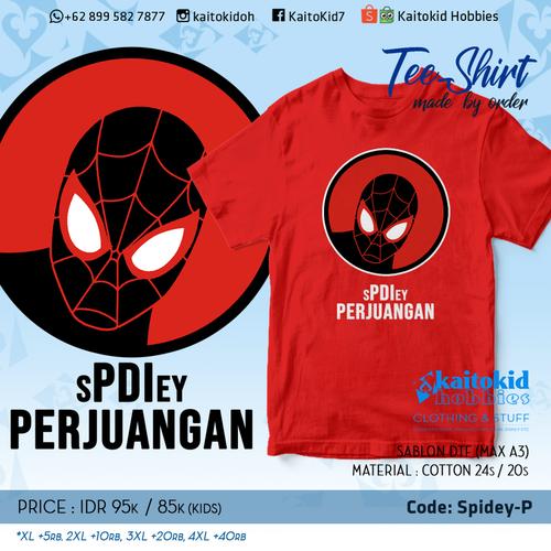 Jual Kaos SPIDEY PERJUANGAN PDIP SpiderMan Lucu Meme unik bs custom ...