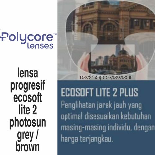 Jual Lensa Kacamata Progresif Polycore Ecosoft lite 2 Photosun Grey ...