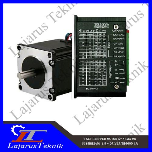 Jual 1 Set Stepper Motor 57 / Nema 23 / 5718HB2401 1.8 + Driver TB6600 4A - Kota Cimahi ...