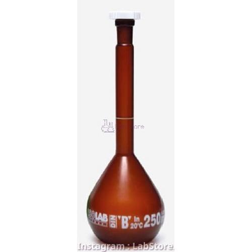 Jual Volumetric Flask Labu Ukur Labu Takar Plastik PP 100 ml Amber ...
