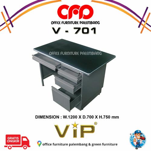 Jual meja kerja besi vip v701 meja kantor 1/2 biro meja tulis besi ...