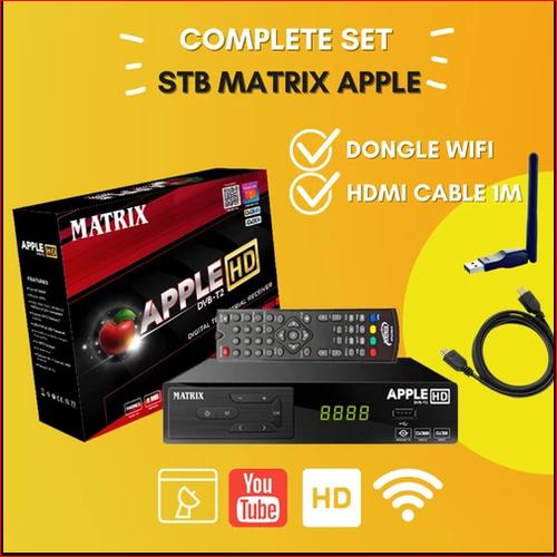 Jual PAKET LENGKAP Set Top Box DVB T2 Matrix Apple +Dongle USB +Kabel ...