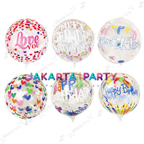 Promo Balon Transparan PVC Motif / Balon Bobo Motif / Balon PVC HBD ...