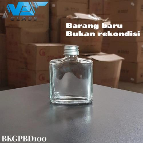 Jual BKGPBD100 botol kaca 100ml flask bottle / botol kaca gepeng/botol ...