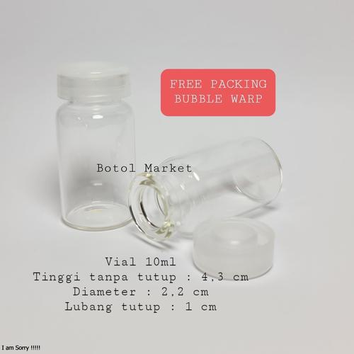 Jual Vial 10ml botol kaca tester tutup sumbat Plastik - Kota Depok ...
