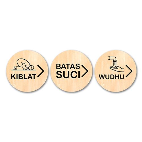 Jual penanda arah tempat - sticker tempat wudhu - stiker vinyl - coklat ...