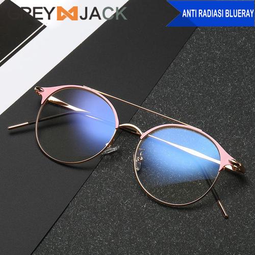 Promo Grey Jack Kacamata Antiradiasi Blueray Metal Retro fashion unisex ...