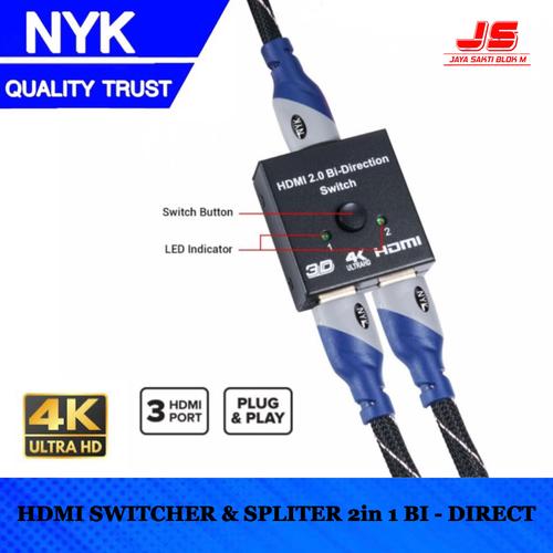 Jual NYK HDMI SWITCHER & SPLITER 2in 1 BI-DIRECT - Jakarta Selatan ...