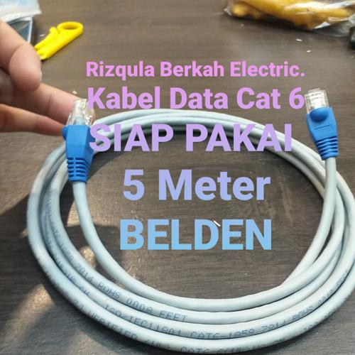 Jual Kabel DATA UTP BELDEN cat 6 5 meter SIAP PAKE / kabel LAN UTP cat6 ...