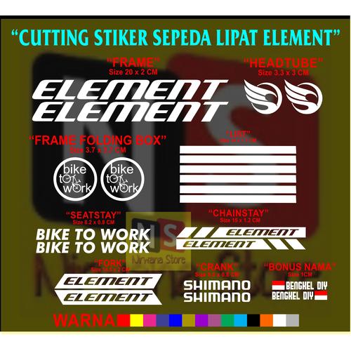 Jual Stiker Element rock seli decal sticker sepeda lipat - Putih - Kota ...