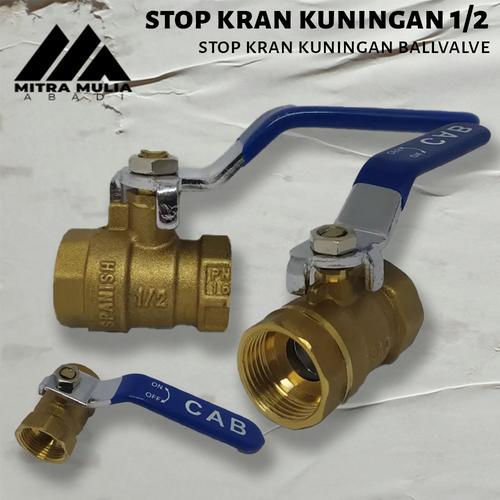 Jual Stop Kran Kuningan 1/2" l Ball Valve Keran 1/2 Inci Inch - Kota ...
