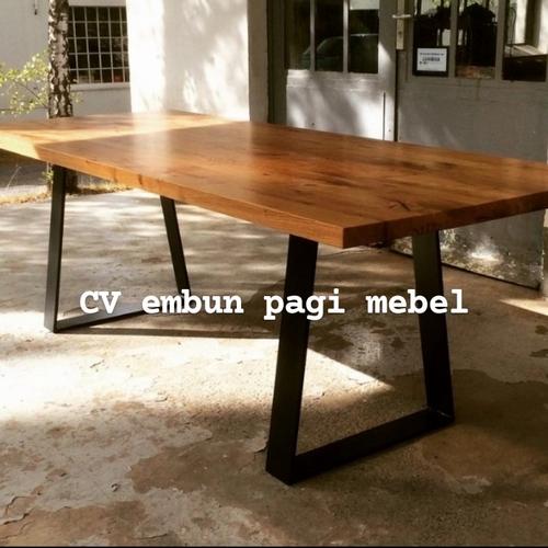 Jual top table kayu kaki besi - Kota Tangerang - CV.EMBUN PAGI MEBEL ...