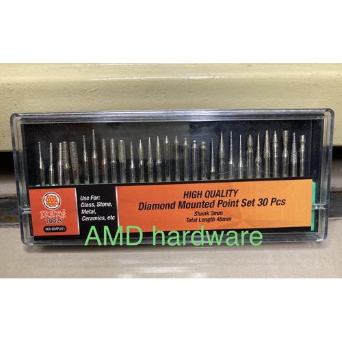 Jual DIAMOND MOUNTED POINT SET 30 Pcs Mata Ukir Mini Die Grinder Stone ...