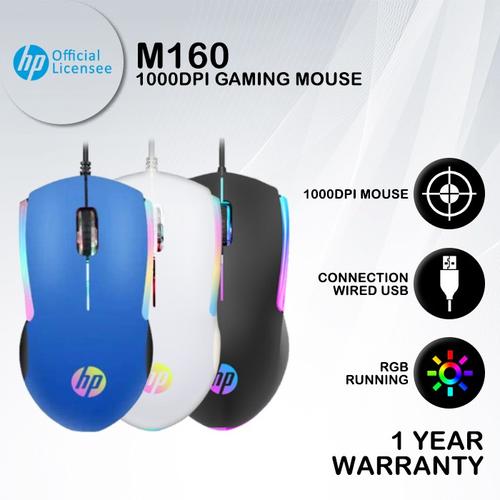 Promo Mouse Gaming HP M160 - 1000DPI RGB USB Wired - Hitamm - Jakarta ...