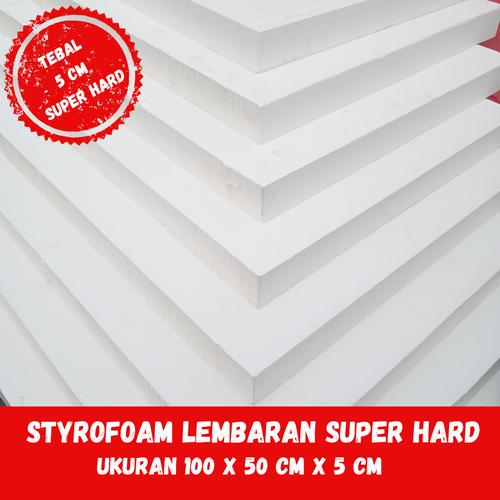 Jual styrofoam lembaran 5 cm hard premium ukuran 100 x 50 x 5 cm - 50 x ...