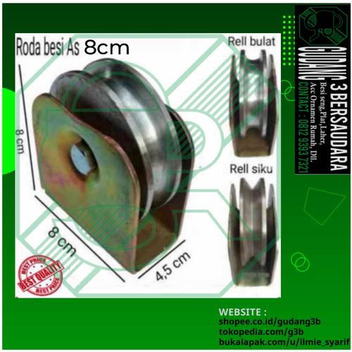 Jual Roda pagar besi as 8cm roda gerbang Berkualitas - rell bulat - Kab ...