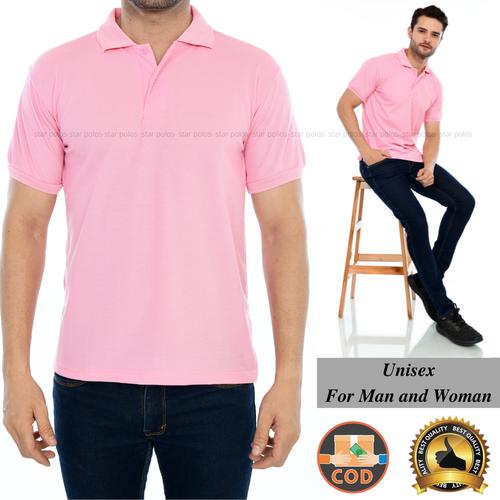 Jual COD kaos kerah/ kaos polo polos lengan pendek PINK POLOS pria ...