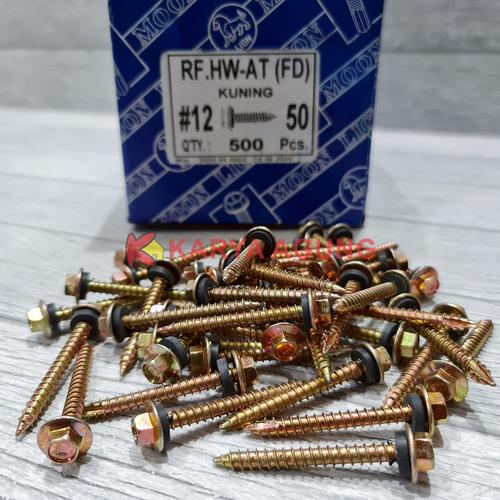 Jual 1 box] Baut Drilling Atap Rangka Kayu Kuning 5cm M5 x 50 Skrup ...