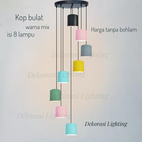 Jual Lampu gantung void 8in1 warna warni 1set 8lampu minimalis dekor ...