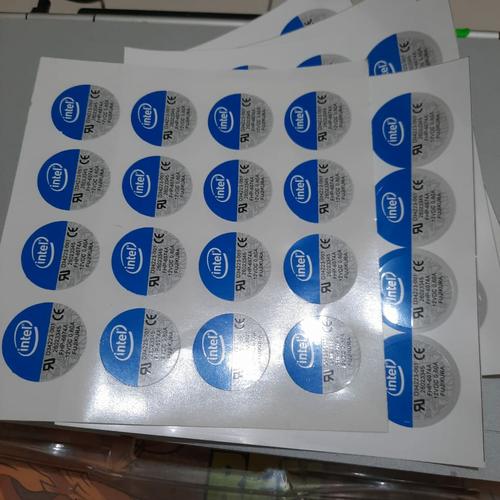 Jual stiker intel bulet ukuran 3x3cm untuk fan processor pc computer ...