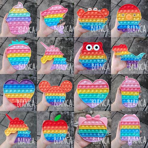 Jual BIANCA - Mainan Anak Pop It Fidget RAINBOW Bubble Push Pop its ...