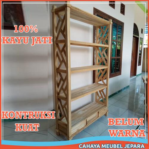Jual Lemari Rak Buku 3 Laci Kayu Jati Tempat Boneka Tas Minimalis ...