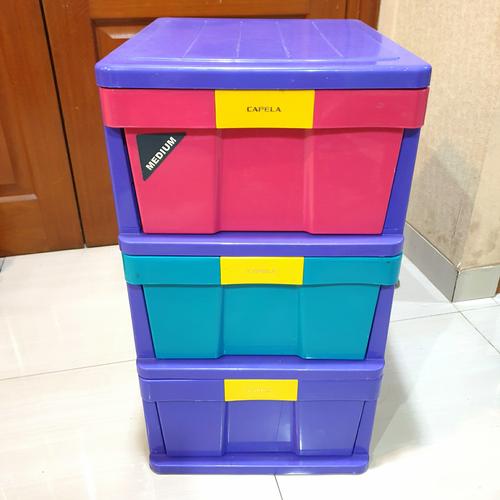 Jual Lemari Rak Kontainer Plastik 3 Susun merk Capela - Jakarta Pusat ...