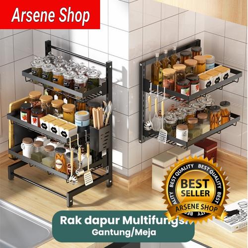 Jual Rak Bumbu 2 3 Susun Dapur Stainless Steel Minimalis Botol Rak ...