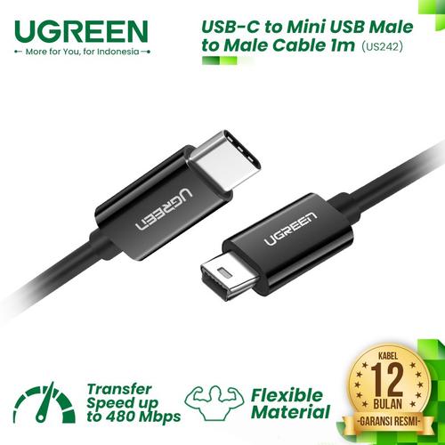 Jual KABEL Type C To Mini USB UGREEN 50445 M2M Cable 1M (BLACK) - Kota ...