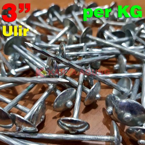 Jual Paku Seng Ulir 3" 7,5 cm 1 KG Galvanis / Paku Atap Asbes / Paku ...